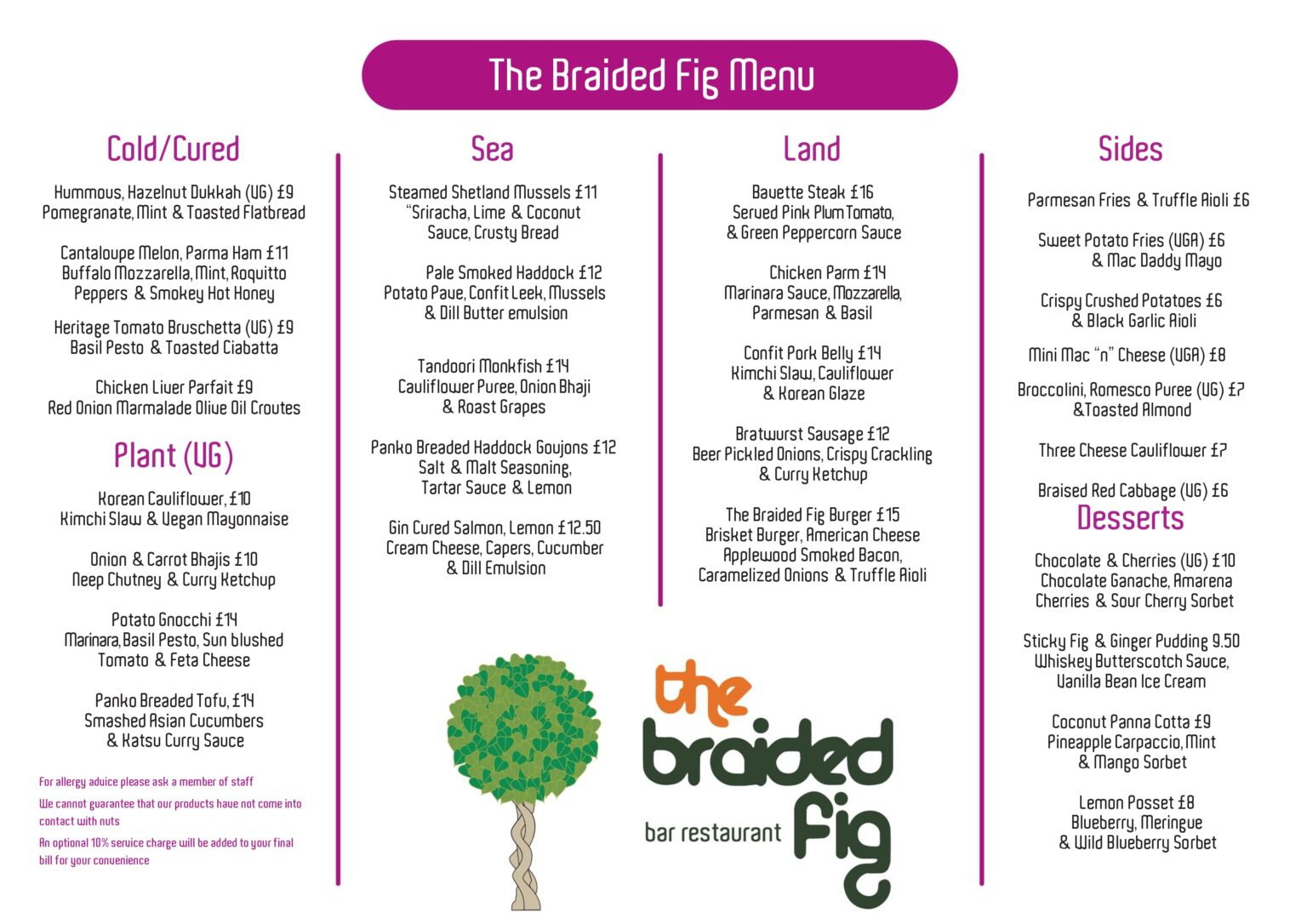 menus - Braided Fig